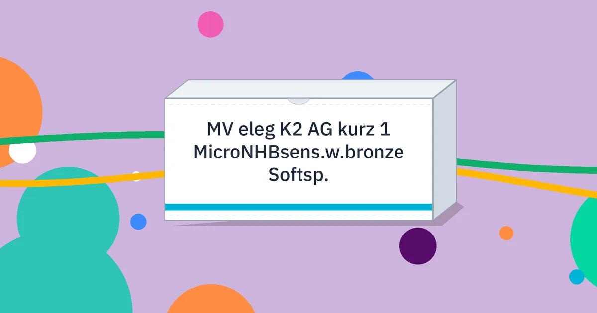 Symbolbild: Packung mit der Aufschrift MV eleg K2 AG kurz 1 MicroNHBsens.w.bronze Softsp. (PZN 15711445) – Verfügbarkeit und Bezug in Apotheken in Frankfurt am Main