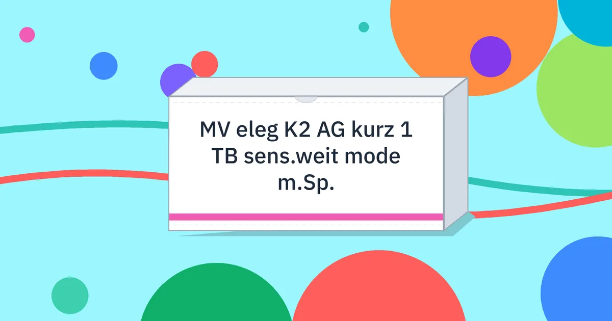 Symbolbild: Packung mit der Aufschrift MV eleg K2 AG kurz 1 TB sens.weit mode m.Sp. (PZN 09863240) – Verfügbarkeit und Bezug in Apotheken in Frankfurt am Main