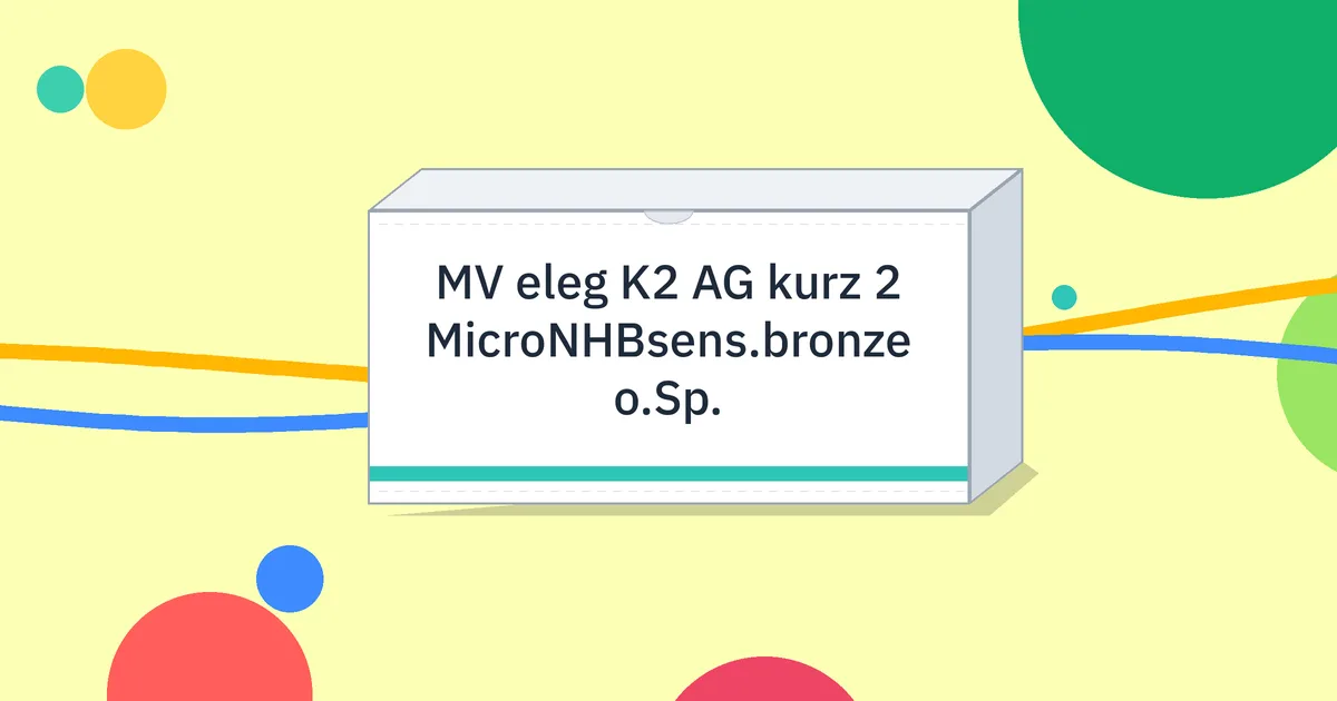 Symbolbild: Packung mit der Aufschrift MV eleg K2 AG kurz 2 MicroNHBsens.bronze o.Sp. (PZN 15709922) – Verfügbarkeit und Bezug in Apotheken in Frankfurt am Main