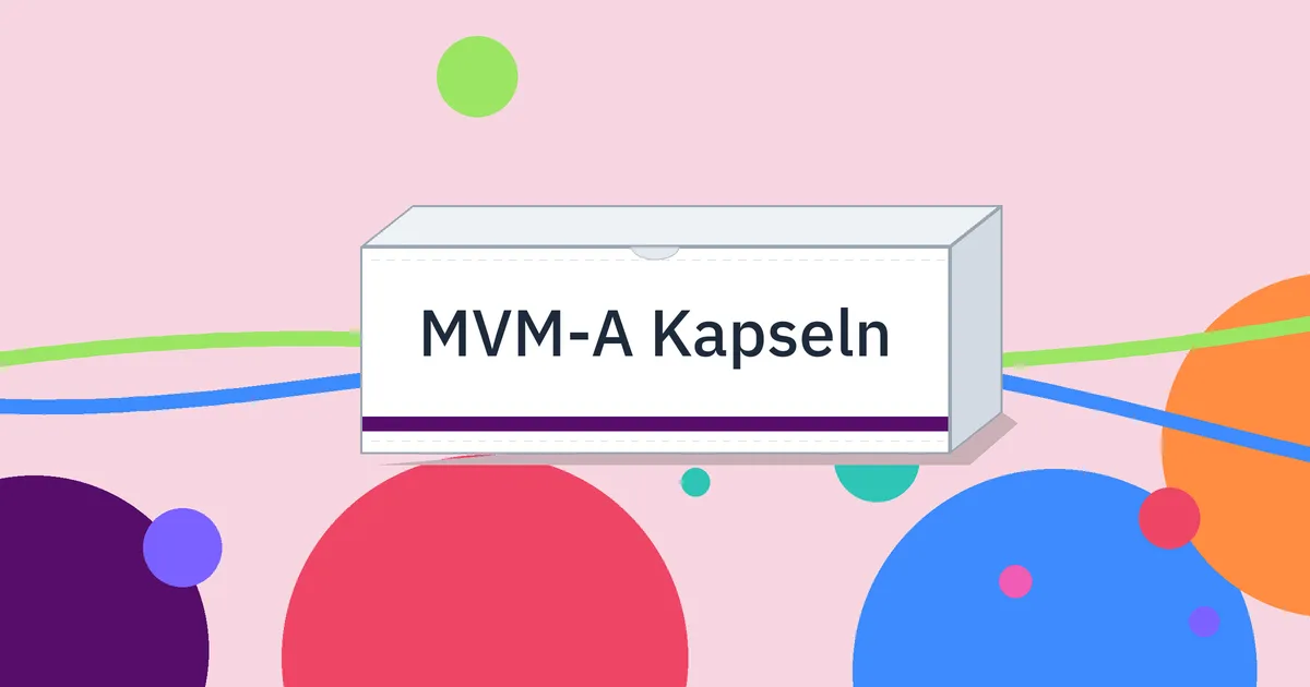 Symbolbild: Packung mit der Aufschrift MVM-A Kapseln (PZN 16800234) – Verfügbarkeit und Bezug in Apotheken in Frankfurt am Main