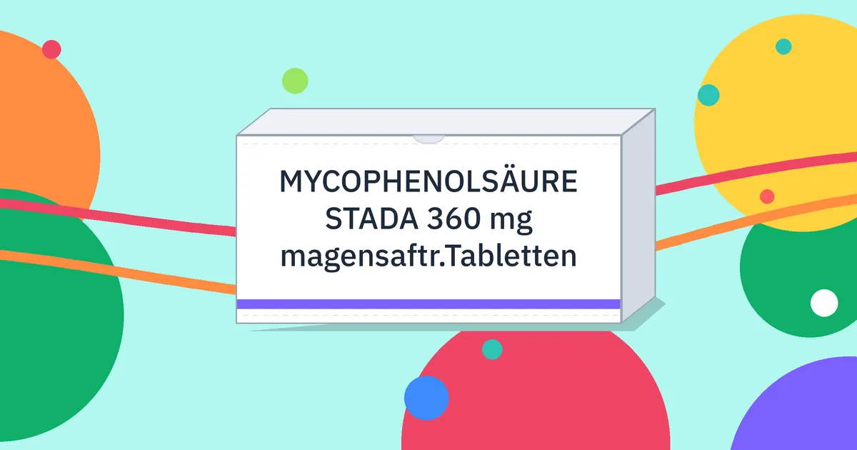 Symbolbild: Packung mit der Aufschrift MYCOPHENOLSÄURE STADA 360 mg magensaftr.Tabletten (PZN 18135019) – Verfügbarkeit und Bezug in Apotheken in Frankfurt am Main