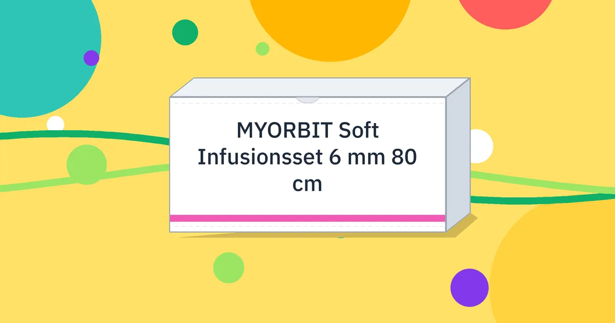 Symbolbild: Packung mit der Aufschrift MYORBIT Soft Infusionsset 6 mm 80 cm (PZN 20294995) – Verfügbarkeit und Bezug in Apotheken in Frankfurt am Main