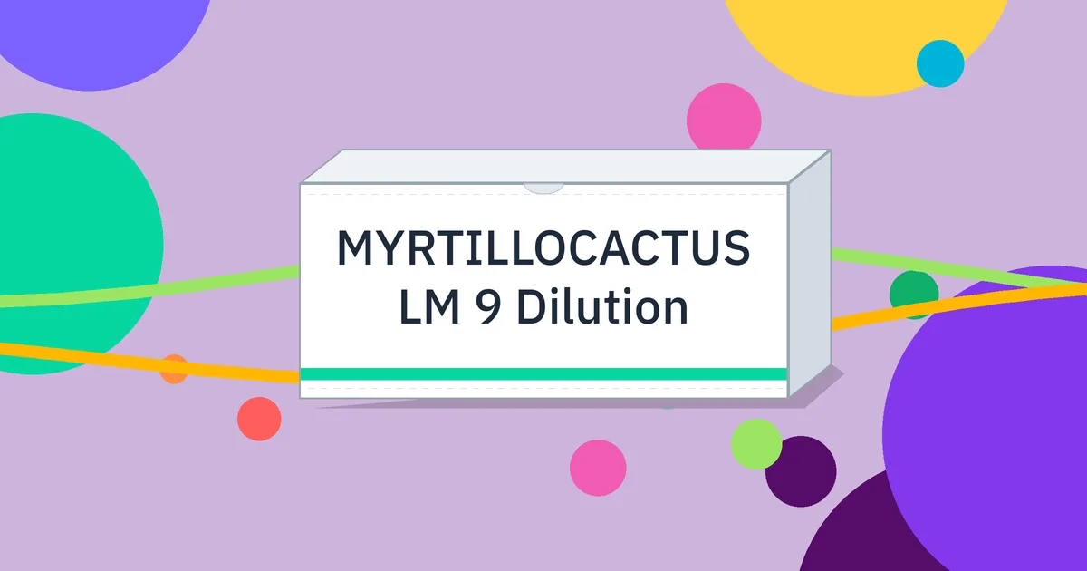 Symbolbild: Packung mit der Aufschrift MYRTILLOCACTUS LM 9 Dilution (PZN 13612992) – Verfügbarkeit und Bezug in Apotheken in Frankfurt am Main
