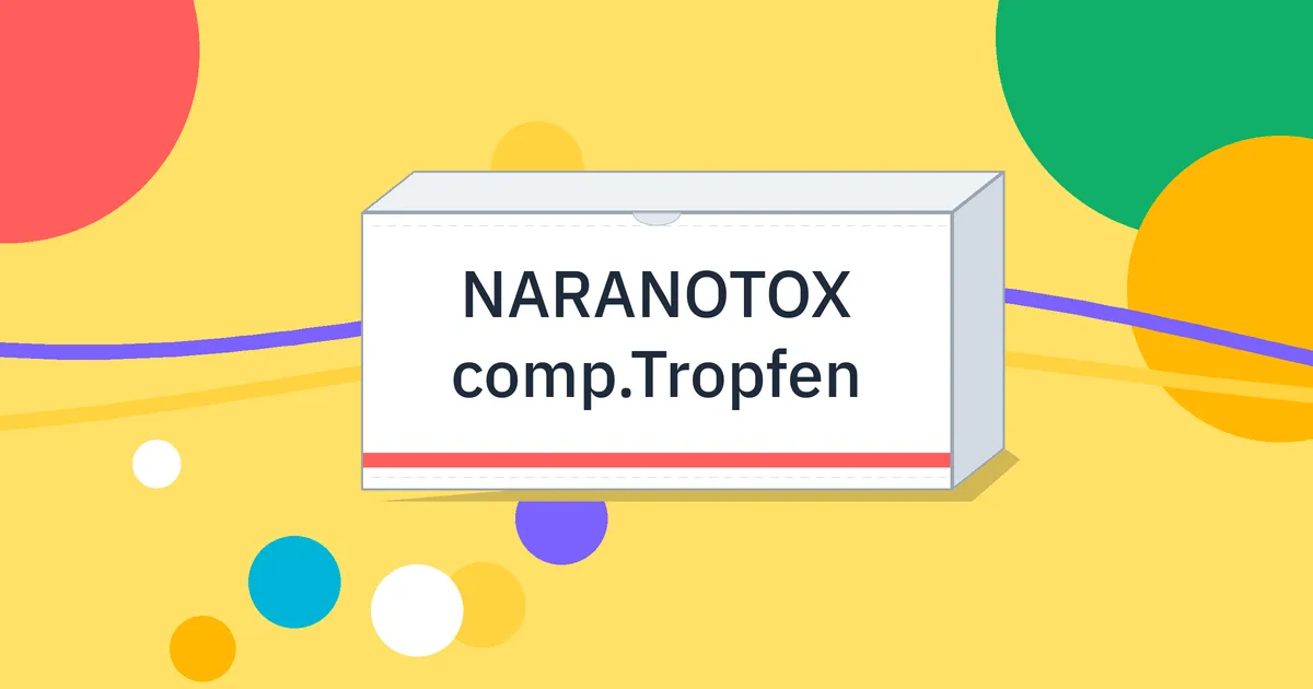 Symbolbild: Packung mit der Aufschrift NARANOTOX comp.Tropfen (PZN 01312859) – Verfügbarkeit und Bezug in Apotheken in Frankfurt am Main