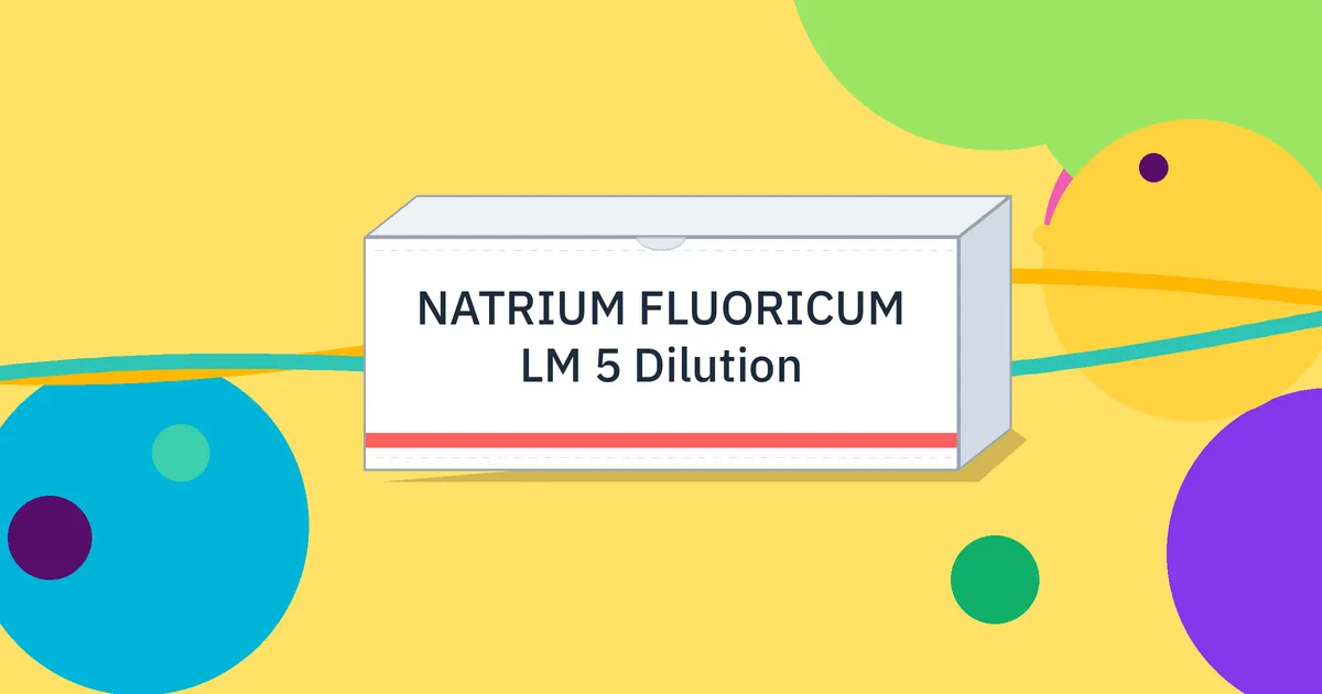 Symbolbild: Packung mit der Aufschrift NATRIUM FLUORICUM LM 5 Dilution (PZN 12962394) – Verfügbarkeit und Bezug in Apotheken in Frankfurt am Main