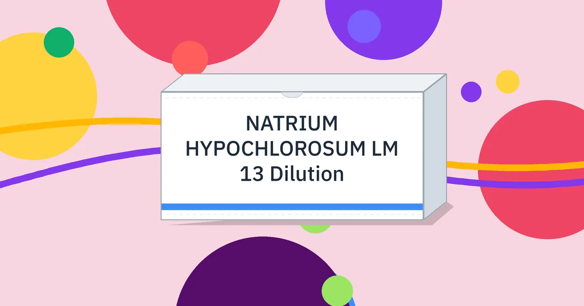 Symbolbild: Packung mit der Aufschrift NATRIUM HYPOCHLOROSUM LM 13 Dilution (PZN 12962974) – Verfügbarkeit und Bezug in Apotheken in Frankfurt am Main