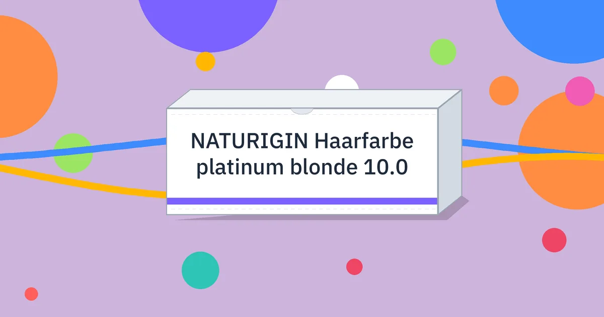 Symbolbild: Packung mit der Aufschrift NATURIGIN Haarfarbe platinum blonde 10.0 (PZN 18108028) – Verfügbarkeit und Bezug in Apotheken in Frankfurt am Main