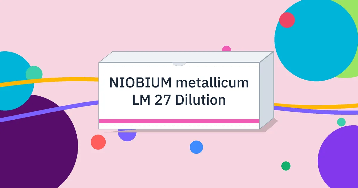 Symbolbild: Packung mit der Aufschrift NIOBIUM metallicum LM 27 Dilution (PZN 13619304) – Verfügbarkeit und Bezug in Apotheken in Frankfurt am Main