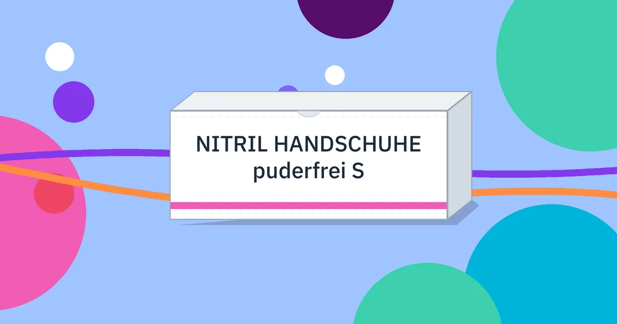 Symbolbild: Packung mit der Aufschrift NITRIL HANDSCHUHE puderfrei S (PZN 00080849) – Verfügbarkeit und Bezug in Apotheken in Frankfurt am Main