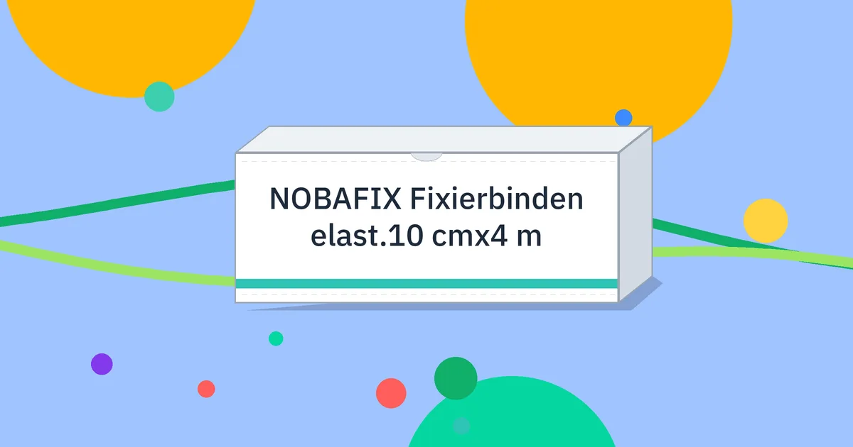 Symbolbild: Packung mit der Aufschrift NOBAFIX Fixierbinden elast.10 cmx4 m (PZN 07094814) – Verfügbarkeit und Bezug in Apotheken in Frankfurt am Main