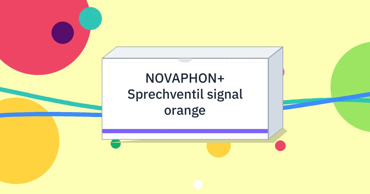 Symbolbild: Packung mit der Aufschrift NOVAPHON+ Sprechventil signal orange (PZN 19790536) – Verfügbarkeit und Bezug in Apotheken in Frankfurt am Main
