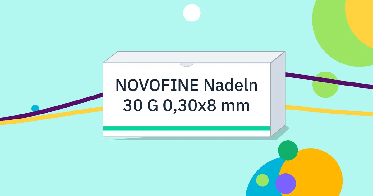 Symbolbild: Packung mit der Aufschrift NOVOFINE Nadeln 30 G 0,30x8 mm (PZN 12143348) – Verfügbarkeit und Bezug in Apotheken in Frankfurt am Main
