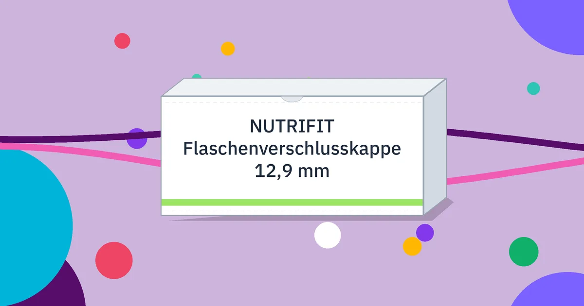 Symbolbild: Packung mit der Aufschrift NUTRIFIT Flaschenverschlusskappe 12,9 mm (PZN 17273104) – Verfügbarkeit und Bezug in Apotheken in Frankfurt am Main