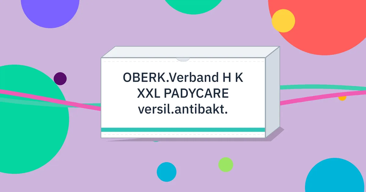 Symbolbild: Packung mit der Aufschrift OBERK.Verband H K XXL PADYCARE versil.antibakt. (PZN 10939066) – Verfügbarkeit und Bezug in Apotheken in Frankfurt am Main