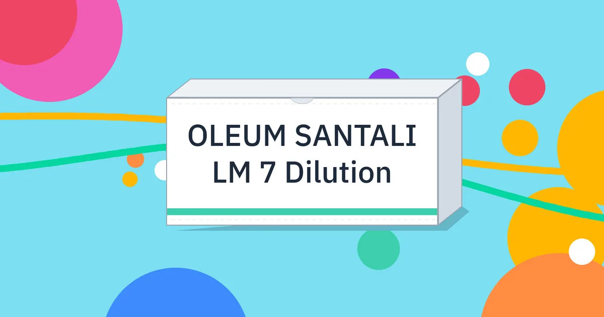 Symbolbild: Packung mit der Aufschrift OLEUM SANTALI LM 7 Dilution (PZN 13623228) – Verfügbarkeit und Bezug in Apotheken in Frankfurt am Main