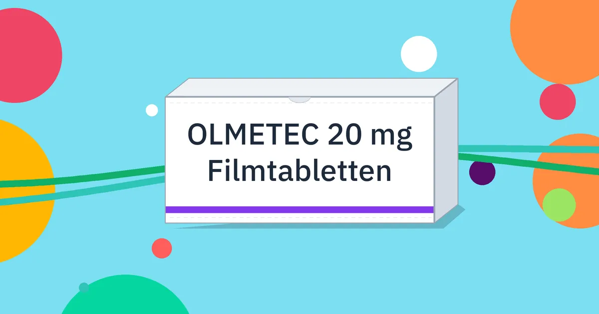 Symbolbild: Packung mit der Aufschrift OLMETEC 20 mg Filmtabletten (PZN 16002633) – Verfügbarkeit und Bezug in Apotheken in Frankfurt am Main