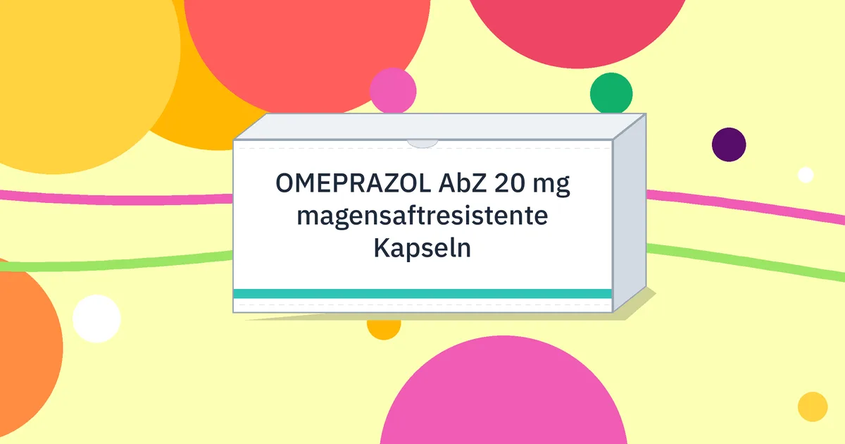 Symbolbild: Packung mit der Aufschrift OMEPRAZOL AbZ 20 mg magensaftresistente Kapseln (PZN 04102298) – Verfügbarkeit und Bezug in Apotheken in Frankfurt am Main