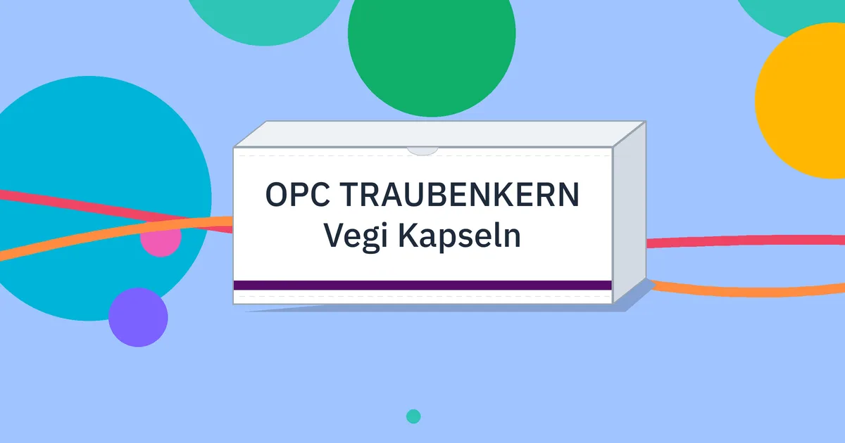 Symbolbild: Packung mit der Aufschrift OPC TRAUBENKERN Vegi Kapseln (PZN 04977803) – Verfügbarkeit und Bezug in Apotheken in Frankfurt am Main