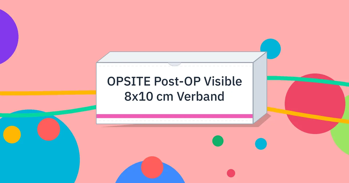 Symbolbild: Packung mit der Aufschrift OPSITE Post-OP Visible 8x10 cm Verband (PZN 03725117) – Verfügbarkeit und Bezug in Apotheken in Frankfurt am Main
