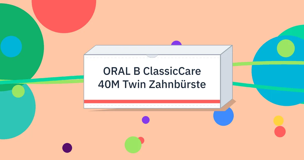 Symbolbild: Packung mit der Aufschrift ORAL B ClassicCare 40M Twin Zahnbürste (PZN 03459851) – Verfügbarkeit und Bezug in Apotheken in Frankfurt am Main