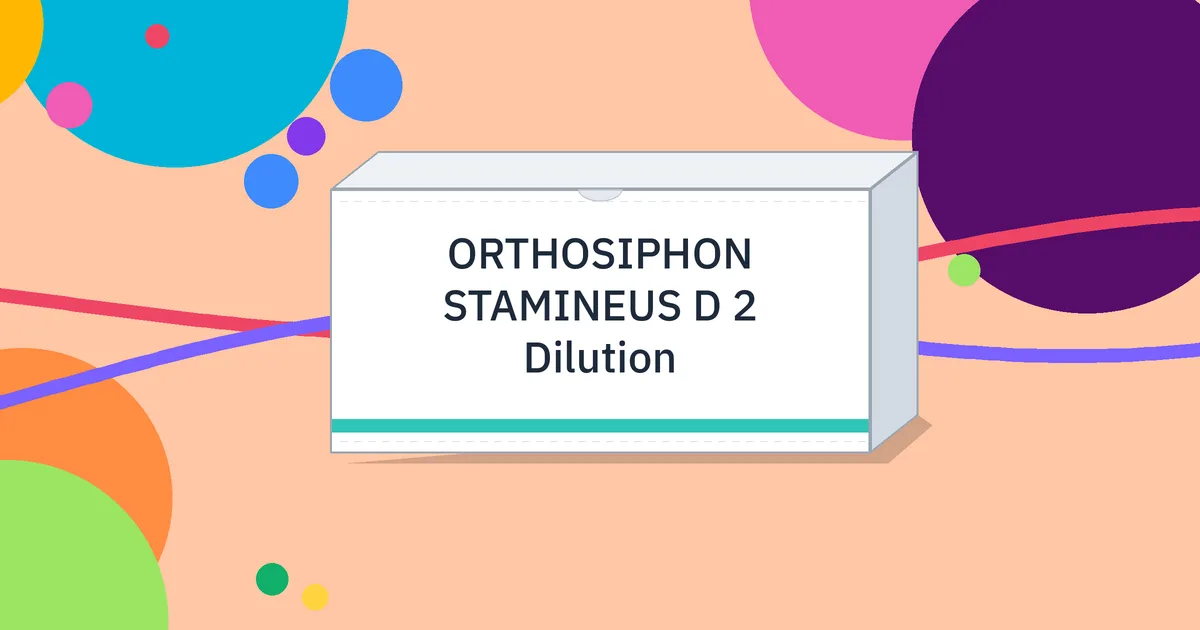 Symbolbild: Packung mit der Aufschrift ORTHOSIPHON STAMINEUS D 2 Dilution (PZN 02619324) – Verfügbarkeit und Bezug in Apotheken in Frankfurt am Main