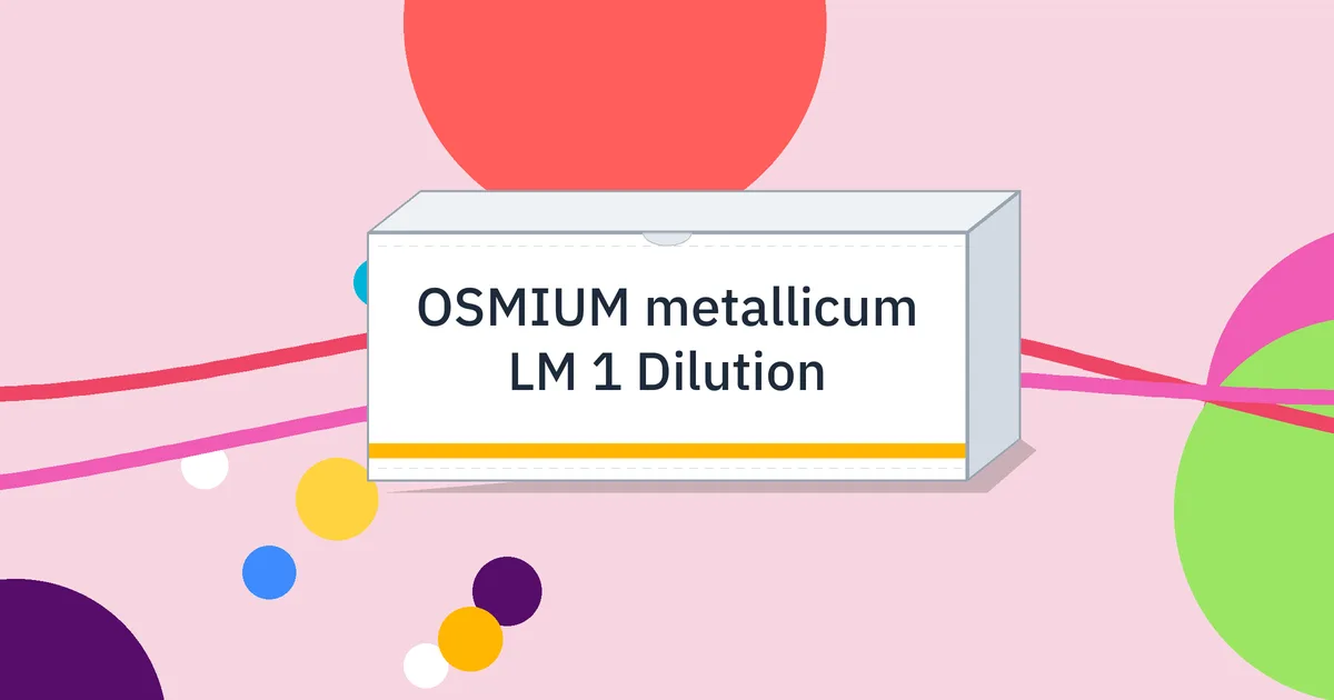 Symbolbild: Packung mit der Aufschrift OSMIUM metallicum LM 1 Dilution (PZN 12973831) – Verfügbarkeit und Bezug in Apotheken in Frankfurt am Main