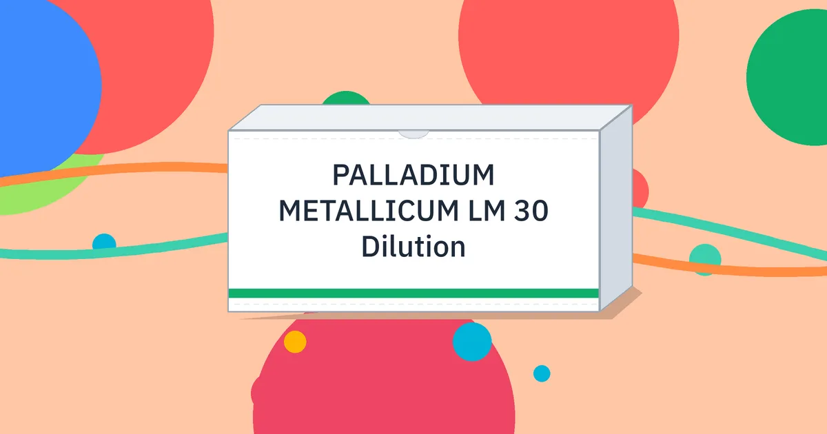 Symbolbild: Packung mit der Aufschrift PALLADIUM METALLICUM LM 30 Dilution (PZN 12975623) – Verfügbarkeit und Bezug in Apotheken in Frankfurt am Main
