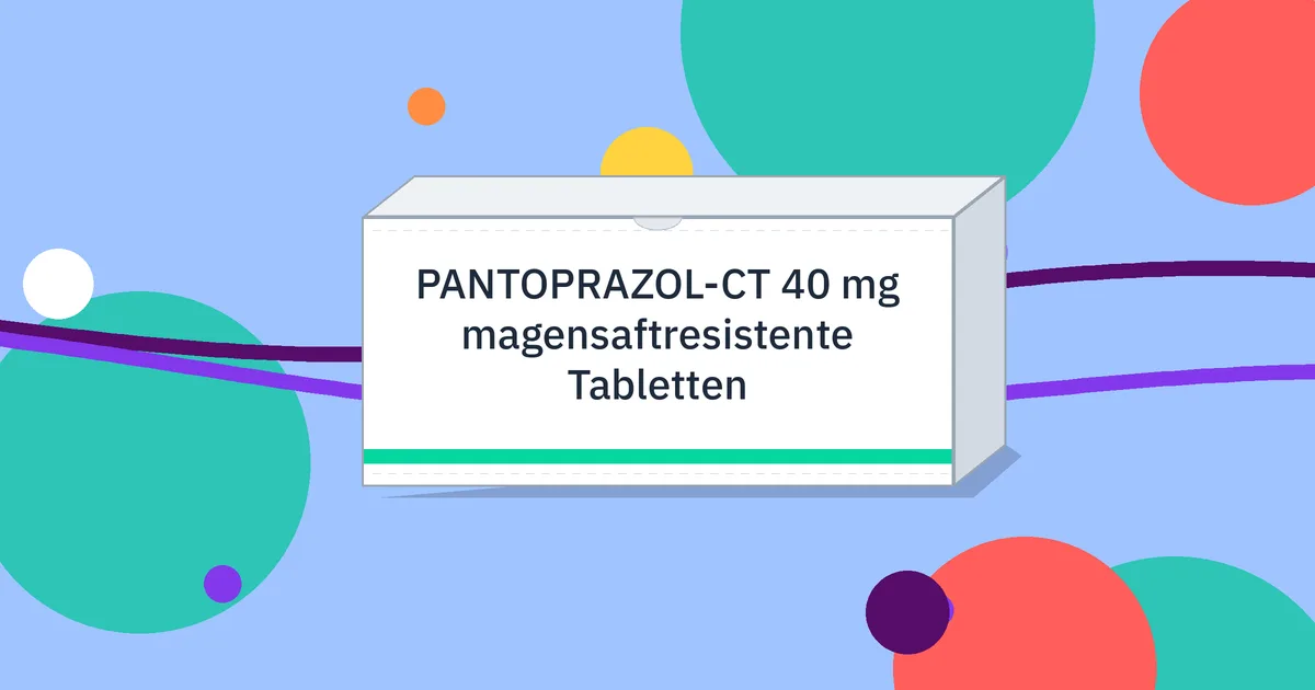 Symbolbild: Packung mit der Aufschrift PANTOPRAZOL-CT 40 mg magensaftresistente Tabletten (PZN 01836261) – Verfügbarkeit und Bezug in Apotheken in Frankfurt am Main