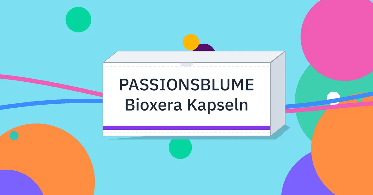 Symbolbild: Packung mit der Aufschrift PASSIONSBLUME Bioxera Kapseln (PZN 19509522) – Verfügbarkeit und Bezug in Apotheken in Frankfurt am Main