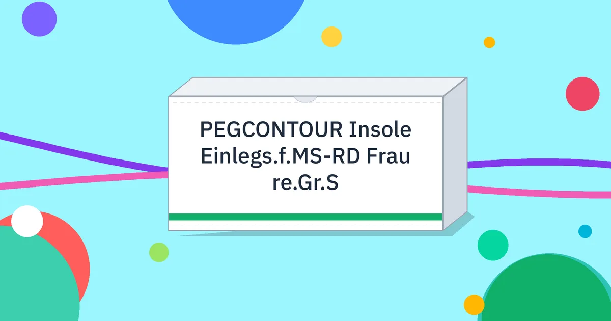 Symbolbild: Packung mit der Aufschrift PEGCONTOUR Insole Einlegs.f.MS-RD Frau re.Gr.S (PZN 14255873) – Verfügbarkeit und Bezug in Apotheken in Frankfurt am Main