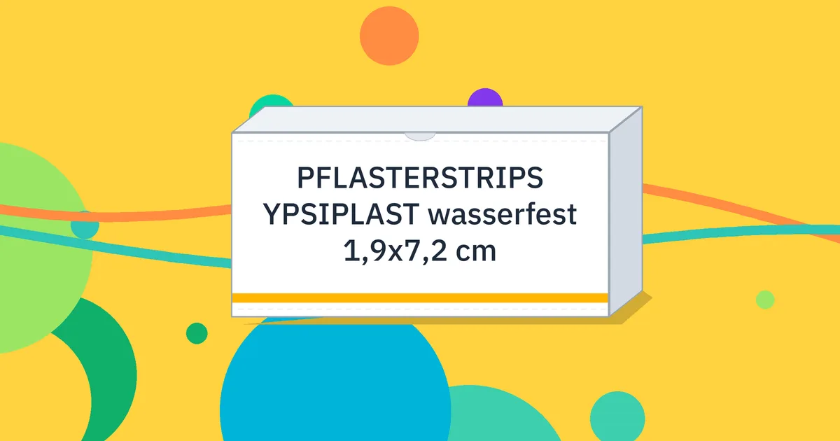 Symbolbild: Packung mit der Aufschrift PFLASTERSTRIPS YPSIPLAST wasserfest 1,9x7,2 cm (PZN 03271260) – Verfügbarkeit und Bezug in Apotheken in Frankfurt am Main