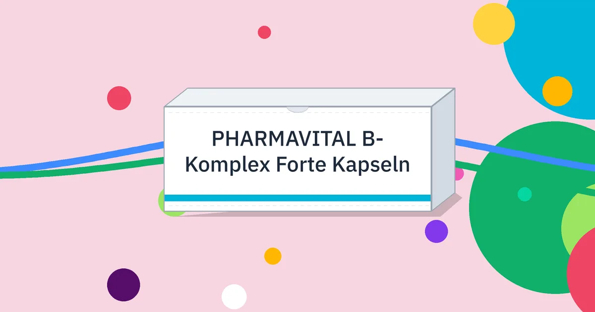 Symbolbild: Packung mit der Aufschrift PHARMAVITAL B-Komplex Forte Kapseln (PZN 18723087) – Verfügbarkeit und Bezug in Apotheken in Frankfurt am Main