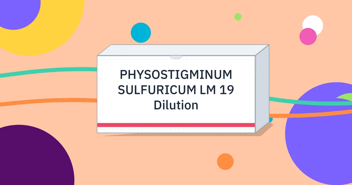 Symbolbild: Packung mit der Aufschrift PHYSOSTIGMINUM SULFURICUM LM 19 Dilution (PZN 13640267) – Verfügbarkeit und Bezug in Apotheken in Frankfurt am Main