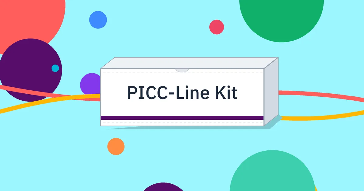 Symbolbild: Packung mit der Aufschrift PICC-Line Kit (PZN 20329682) – Verfügbarkeit und Bezug in Apotheken in Frankfurt am Main