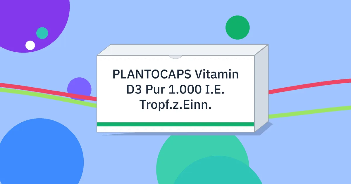 Symbolbild: Packung mit der Aufschrift PLANTOCAPS Vitamin D3 Pur 1.000 I.E. Tropf.z.Einn. (PZN 20943838) – Verfügbarkeit und Bezug in Apotheken in Frankfurt am Main