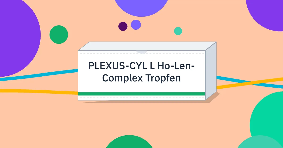Symbolbild: Packung mit der Aufschrift PLEXUS-CYL L Ho-Len-Complex Tropfen (PZN 07186870) – Verfügbarkeit und Bezug in Apotheken in Frankfurt am Main