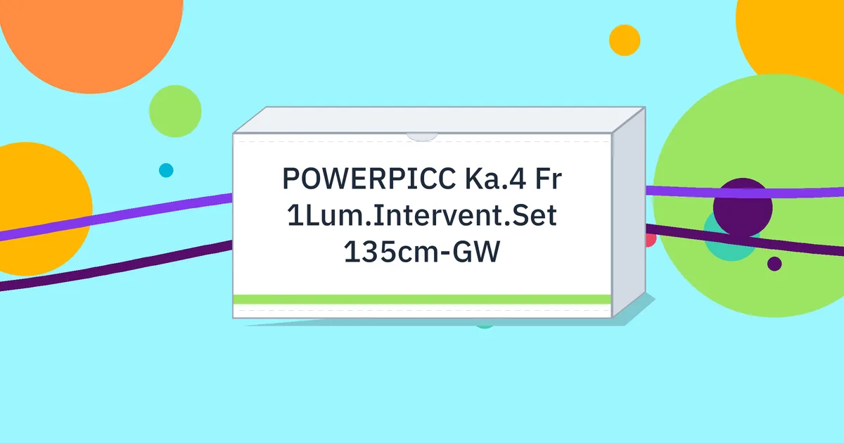 Symbolbild: Packung mit der Aufschrift POWERPICC Ka.4 Fr 1Lum.Intervent.Set 135cm-GW (PZN 12398290) – Verfügbarkeit und Bezug in Apotheken in Frankfurt am Main