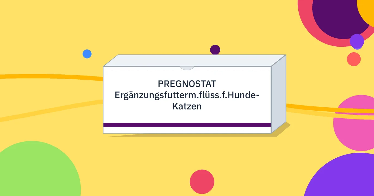 Symbolbild: Packung mit der Aufschrift PREGNOSTAT Ergänzungsfutterm.flüss.f.Hunde-Katzen (PZN 17167218) – Verfügbarkeit und Bezug in Apotheken in Frankfurt am Main