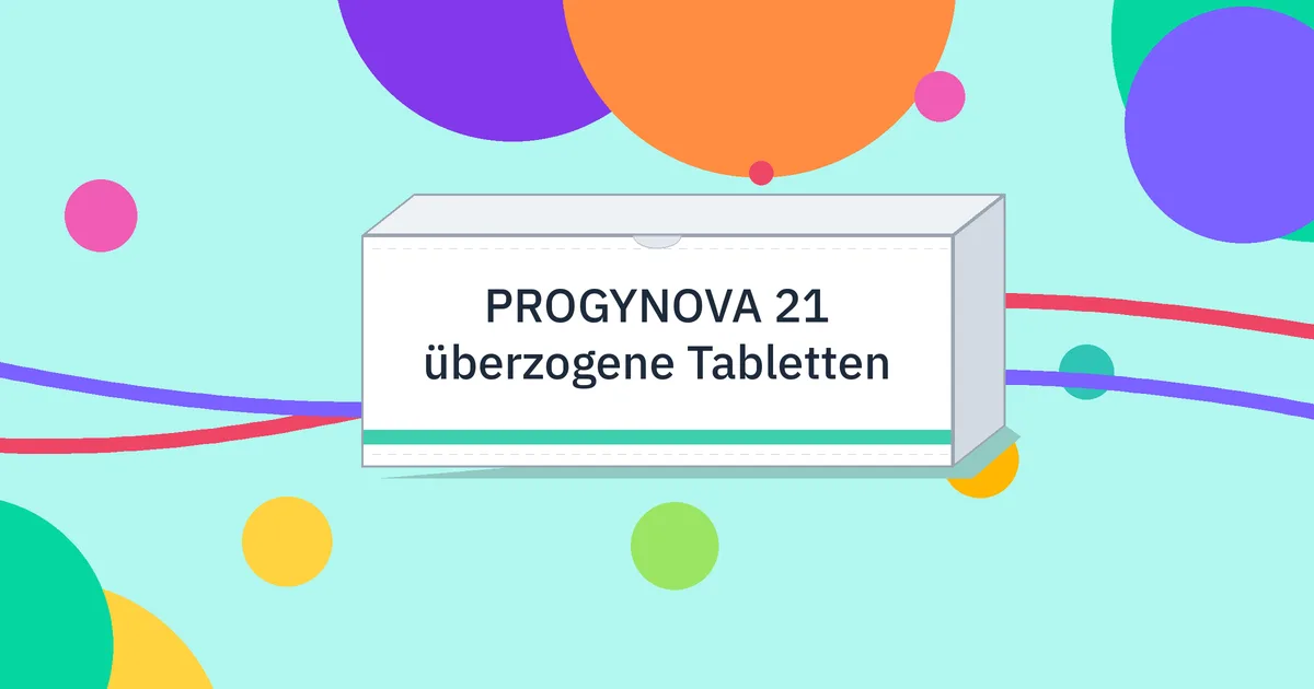 Symbolbild: Packung mit der Aufschrift PROGYNOVA 21 überzogene Tabletten (PZN 01194070) – Verfügbarkeit und Bezug in Apotheken in Frankfurt am Main
