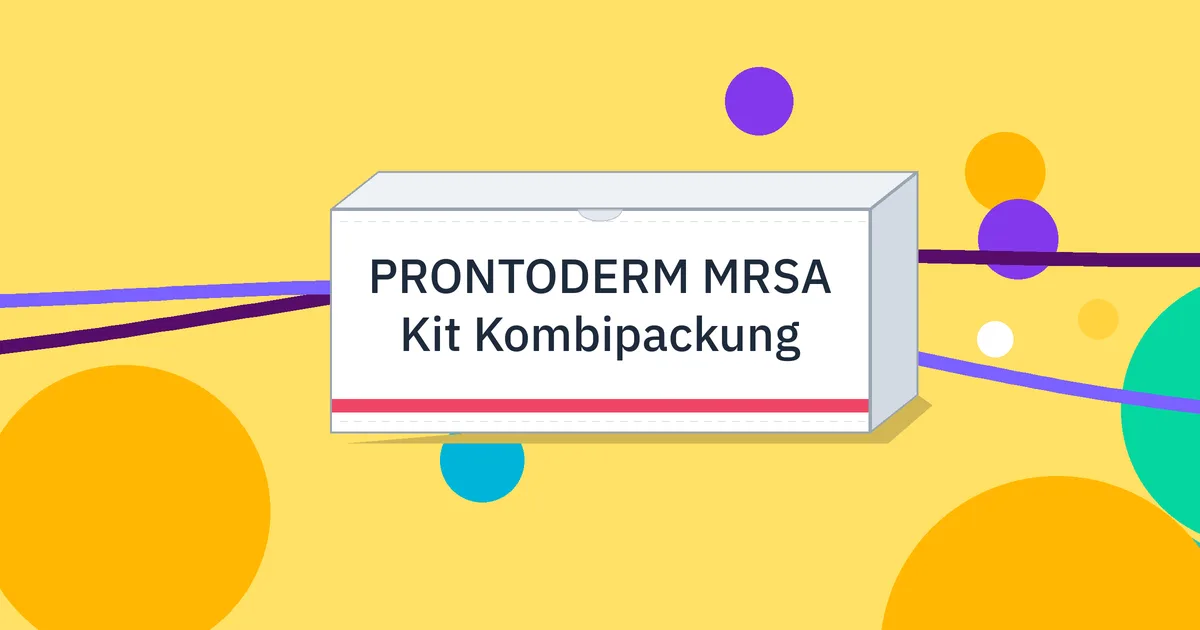 Symbolbild: Packung mit der Aufschrift PRONTODERM MRSA Kit Kombipackung (PZN 01048612) – Verfügbarkeit und Bezug in Apotheken in Frankfurt am Main