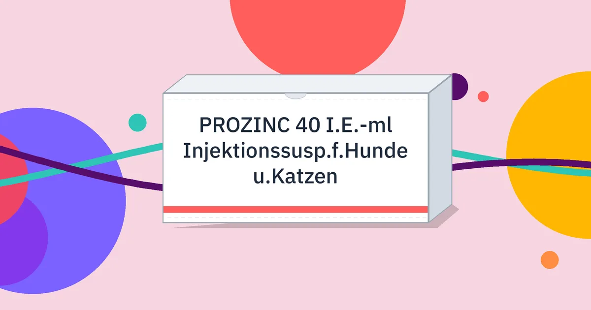 Symbolbild: Packung mit der Aufschrift PROZINC 40 I.E.-ml Injektionssusp.f.Hunde u.Katzen (PZN 11666311) – Verfügbarkeit und Bezug in Apotheken in Frankfurt am Main