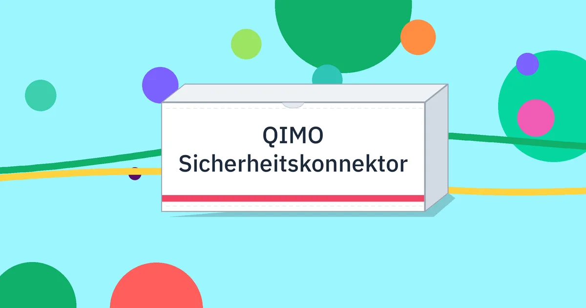 Symbolbild: Packung mit der Aufschrift QIMO Sicherheitskonnektor (PZN 14287933) – Verfügbarkeit und Bezug in Apotheken in Frankfurt am Main