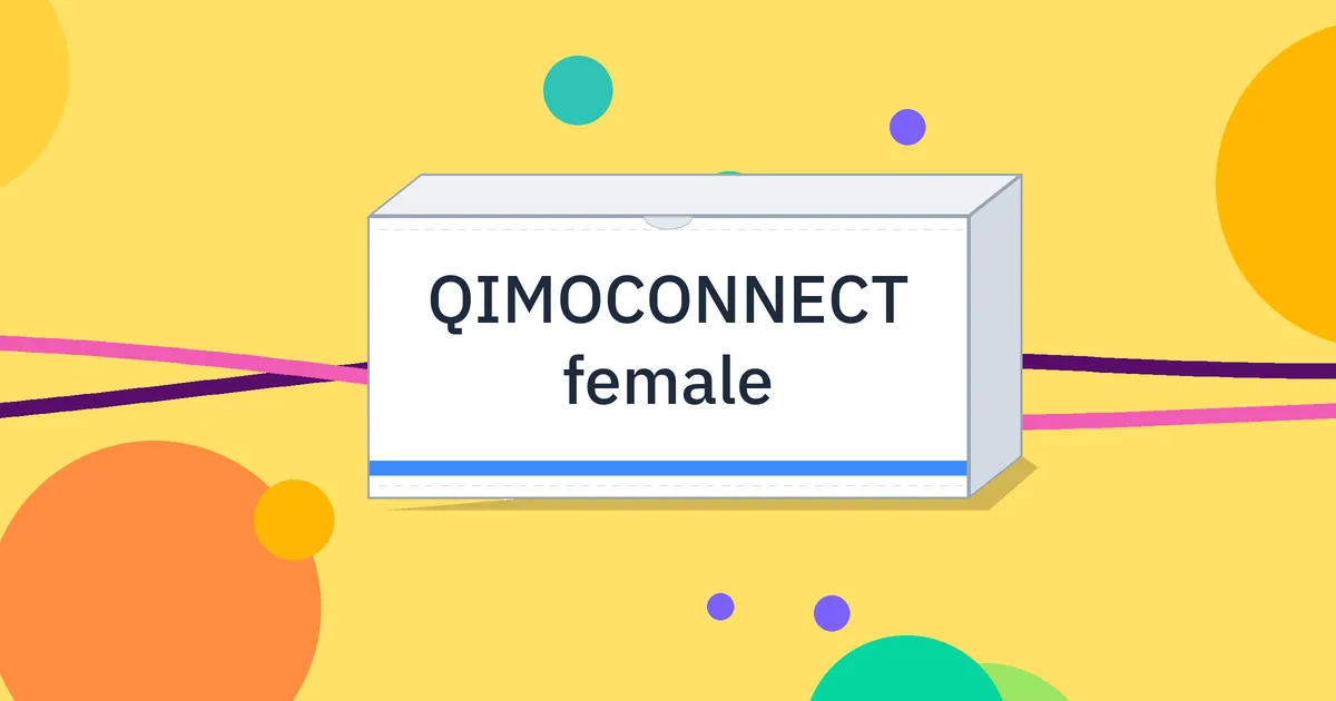 Symbolbild: Packung mit der Aufschrift QIMOCONNECT female (PZN 20638070) – Verfügbarkeit und Bezug in Apotheken in Frankfurt am Main