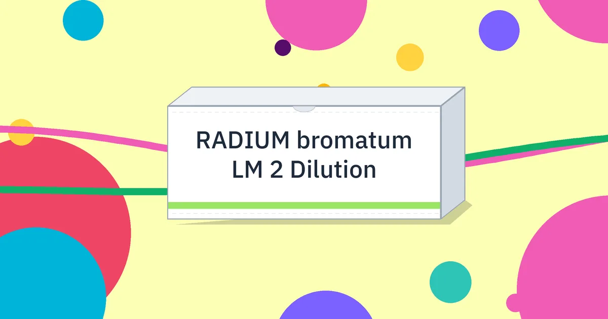 Symbolbild: Packung mit der Aufschrift RADIUM bromatum LM 2 Dilution (PZN 13045783) – Verfügbarkeit und Bezug in Apotheken in Frankfurt am Main