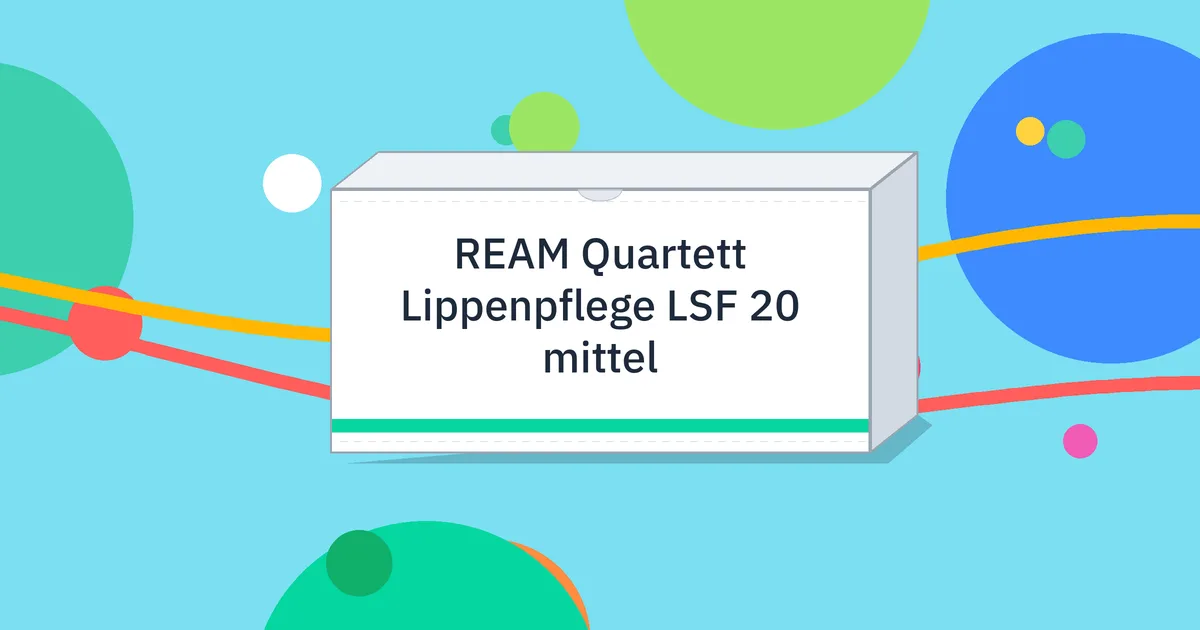 Symbolbild: Packung mit der Aufschrift REAM Quartett Lippenpflege LSF 20 mittel (PZN 16598063) – Verfügbarkeit und Bezug in Apotheken in Frankfurt am Main