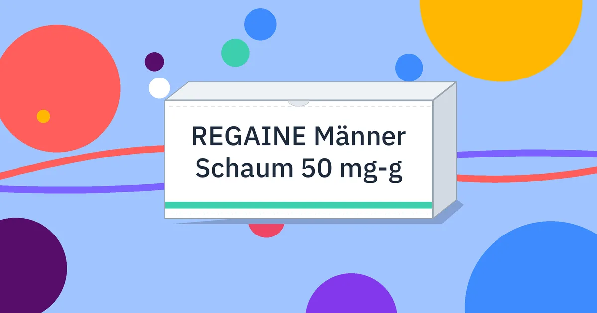 Symbolbild: Packung mit der Aufschrift REGAINE Männer Schaum 50 mg-g (PZN 09100275) – Verfügbarkeit und Bezug in Apotheken in Frankfurt am Main