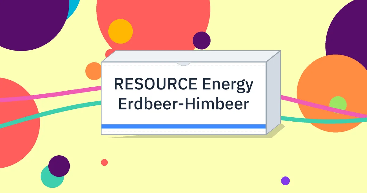 Symbolbild: Packung mit der Aufschrift RESOURCE Energy Erdbeer-Himbeer (PZN 06101570) – Verfügbarkeit und Bezug in Apotheken in Frankfurt am Main