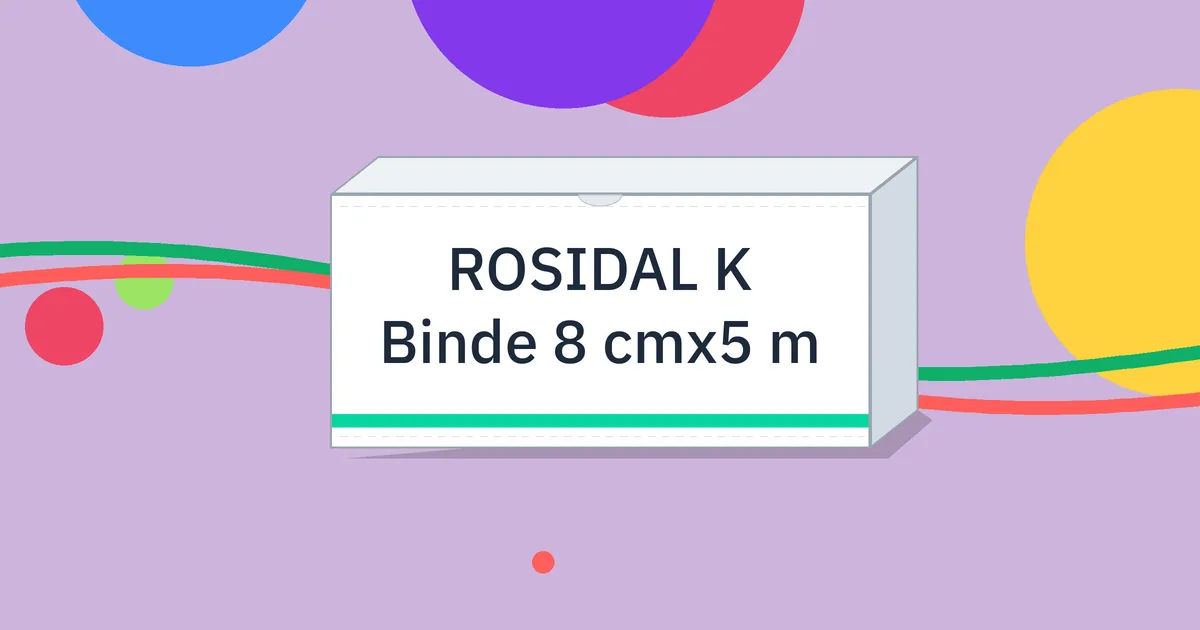 Symbolbild: Packung mit der Aufschrift ROSIDAL K Binde 8 cmx5 m (PZN 18651531) – Verfügbarkeit und Bezug in Apotheken in Frankfurt am Main