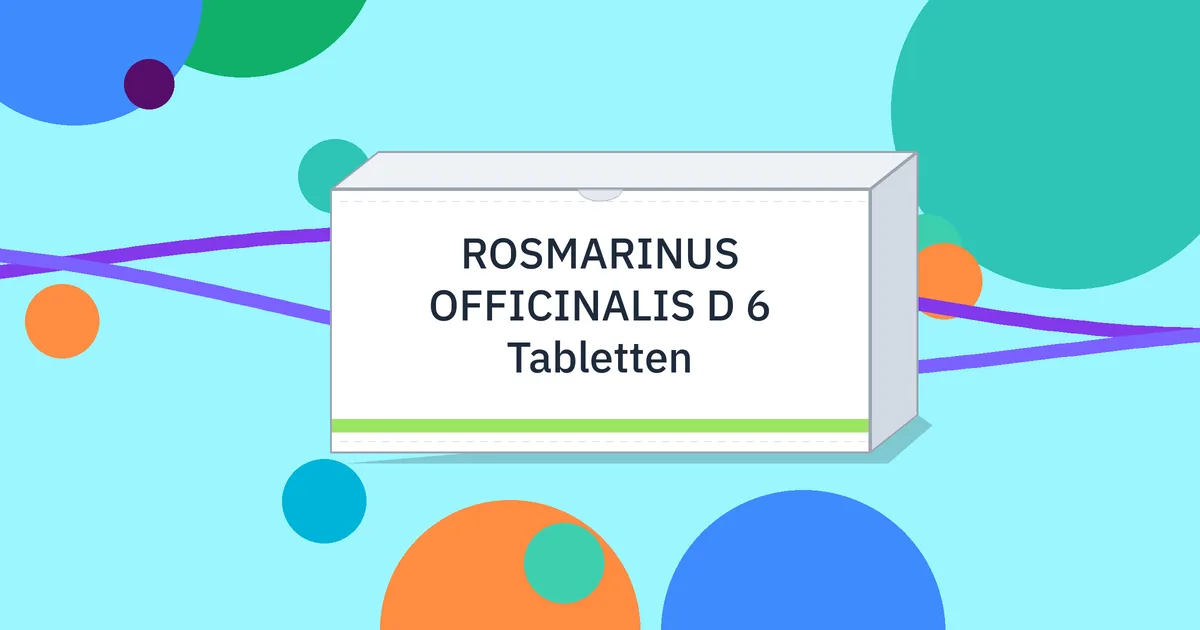 Symbolbild: Packung mit der Aufschrift ROSMARINUS OFFICINALIS D 6 Tabletten (PZN 02635493) – Verfügbarkeit und Bezug in Apotheken in Frankfurt am Main