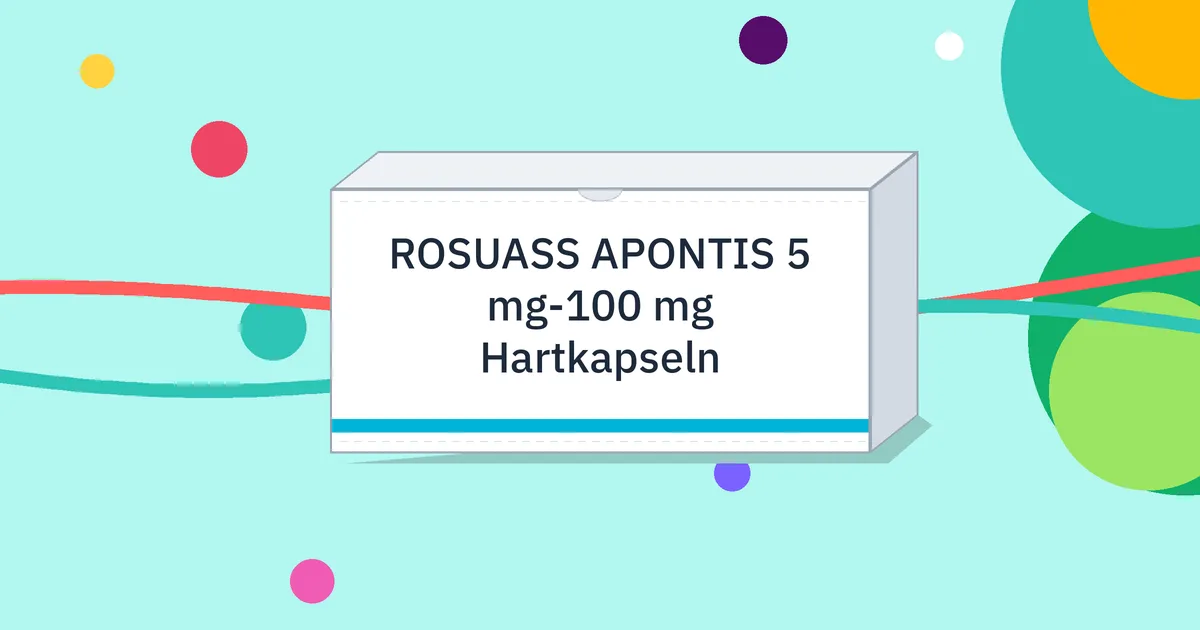 Symbolbild: Packung mit der Aufschrift ROSUASS APONTIS 5 mg-100 mg Hartkapseln (PZN 17841637) – Verfügbarkeit und Bezug in Apotheken in Frankfurt am Main